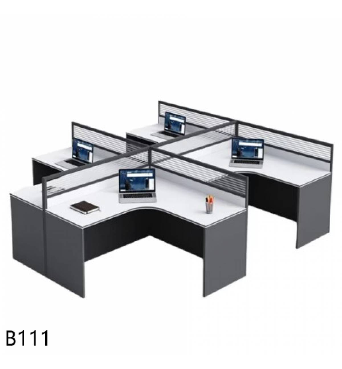 B111 L Shape Executive Workstation w Pedestal, Office Table, System ...