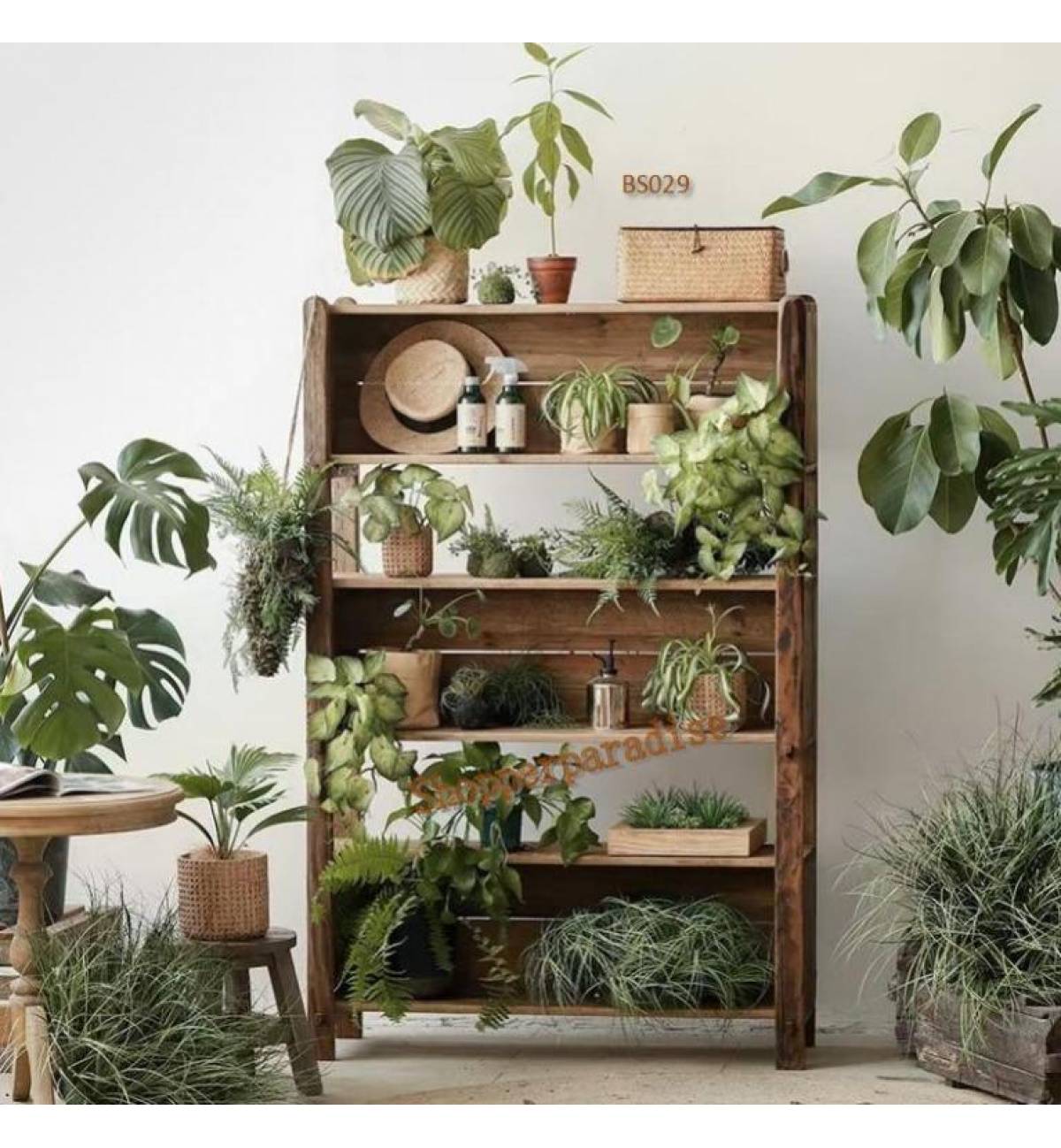 BS 029 Mid Century Solid Wood Shelf, Shelves