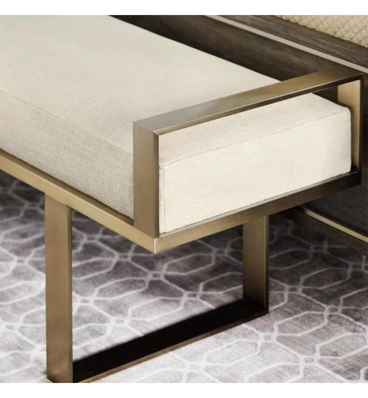 Vintage Loft Industrial Cushion Bench 00P