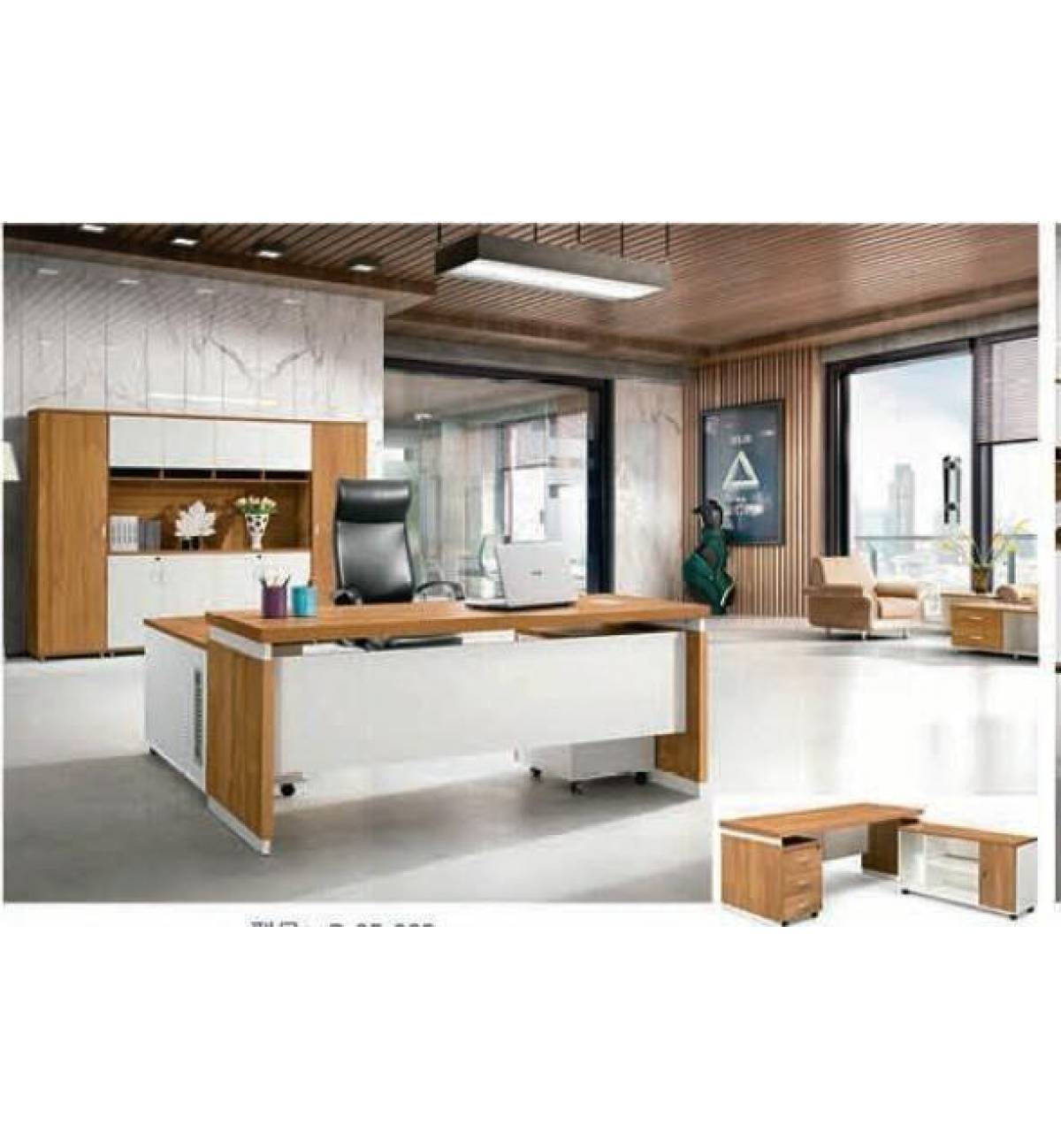 DT 007 Director Table w "L" Shape Cabinet / Executive Table