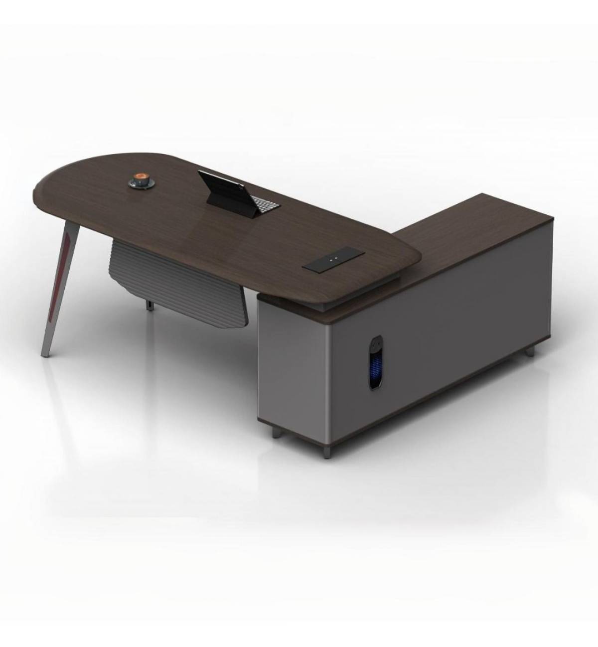 DT 023 Director Table With L Shape Cabinet, Executive Table Office ...