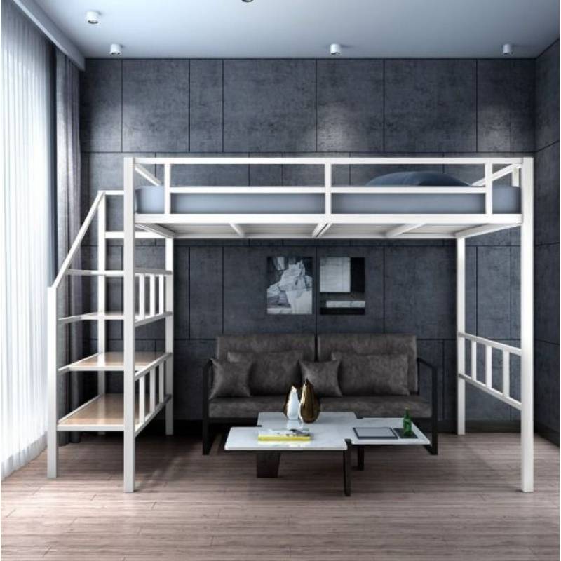 Elevated Double-Layer Upper Bed Frame