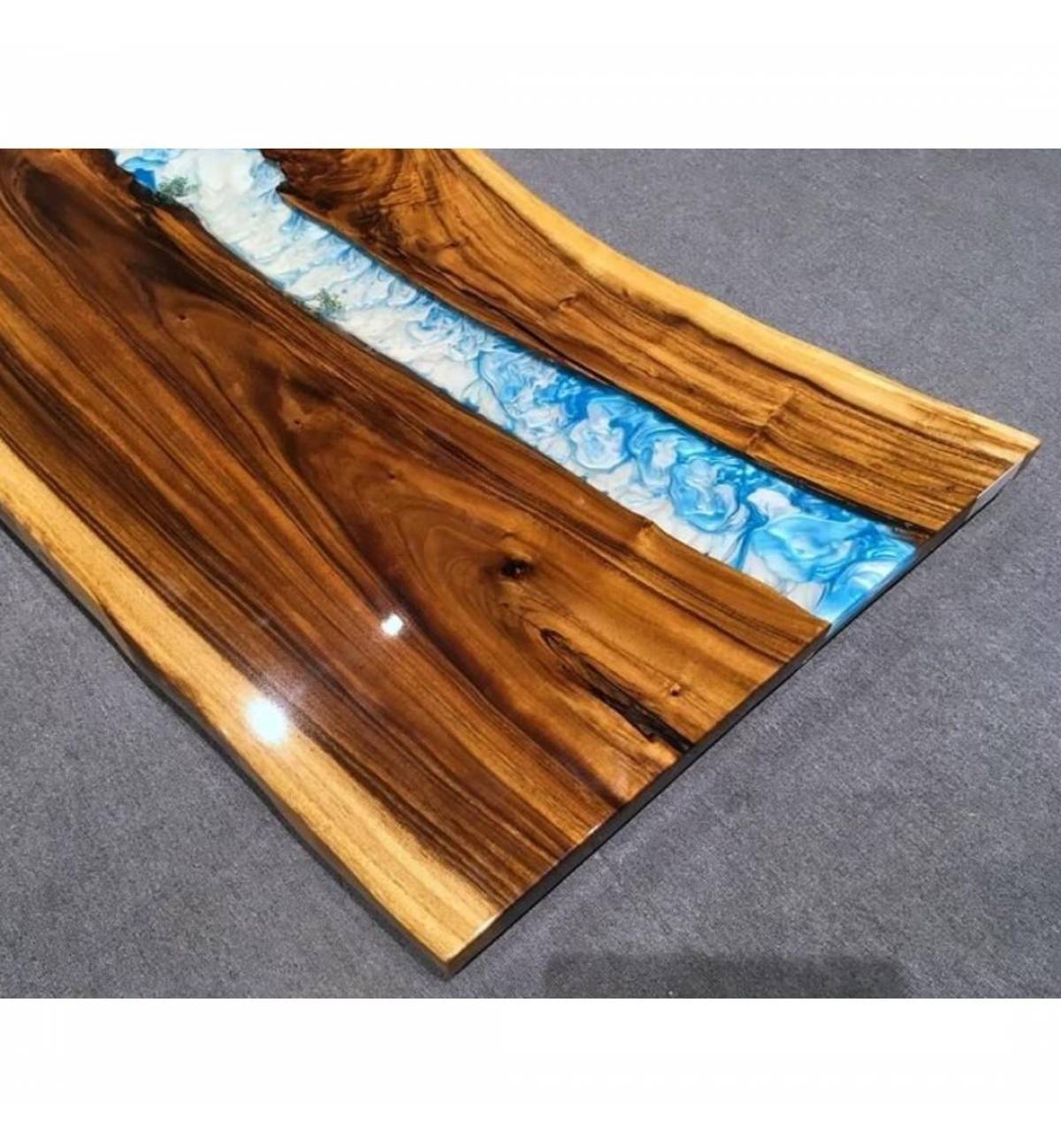 ERW 006, Epoxy Resin Walnut Table, River Resin Walnut Table
