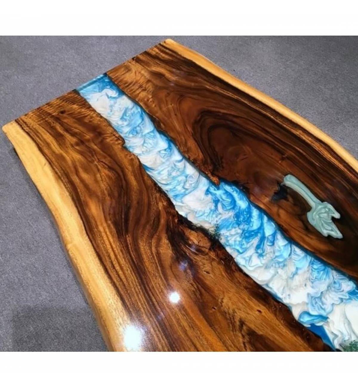 ERW 006, Epoxy Resin Walnut Table, River Resin Walnut Table