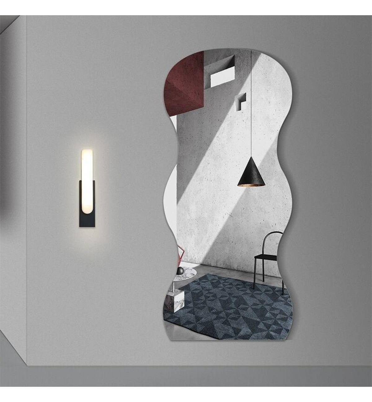M020 Minimalist Mirror, Irregular shape frameless Mirror