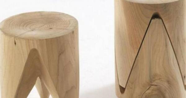 SS 006 Retro Solid Wood Tree Stump Stool