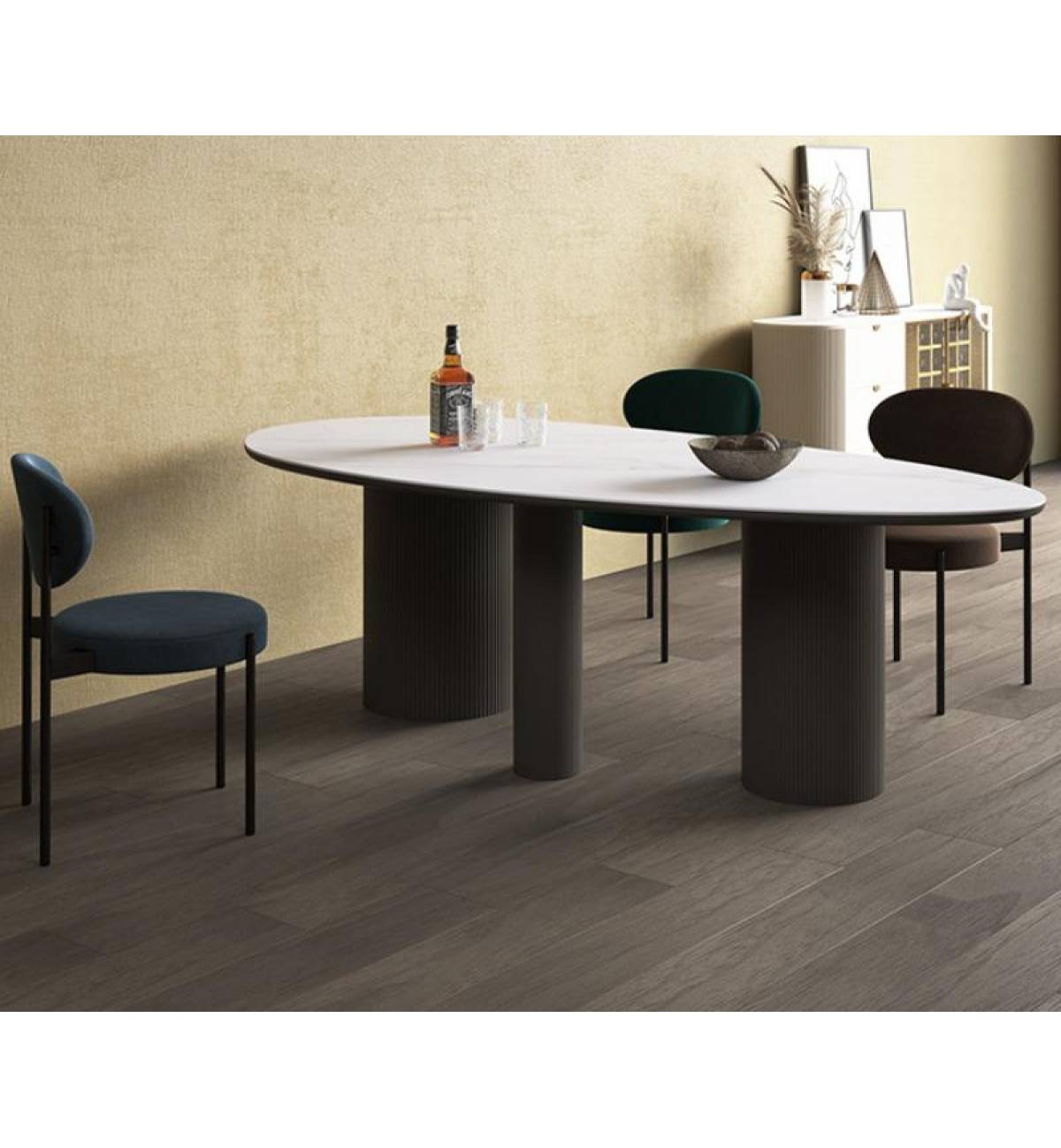 TSST 00G Oval Shape Sintered Stone Dining Table