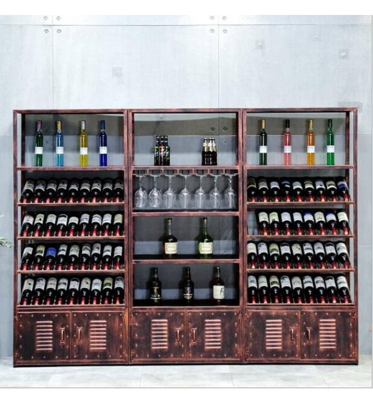 WS 03, Wine Shelves w Cabinets
