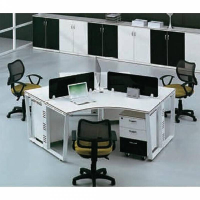 B19 Office Table w Partition/Workstation, “L” Shape Workstation, System ...