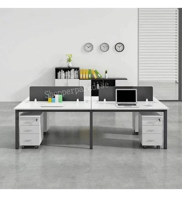 B144 Workstation w Partitions, Office Table, System Furniture Cubicle ...